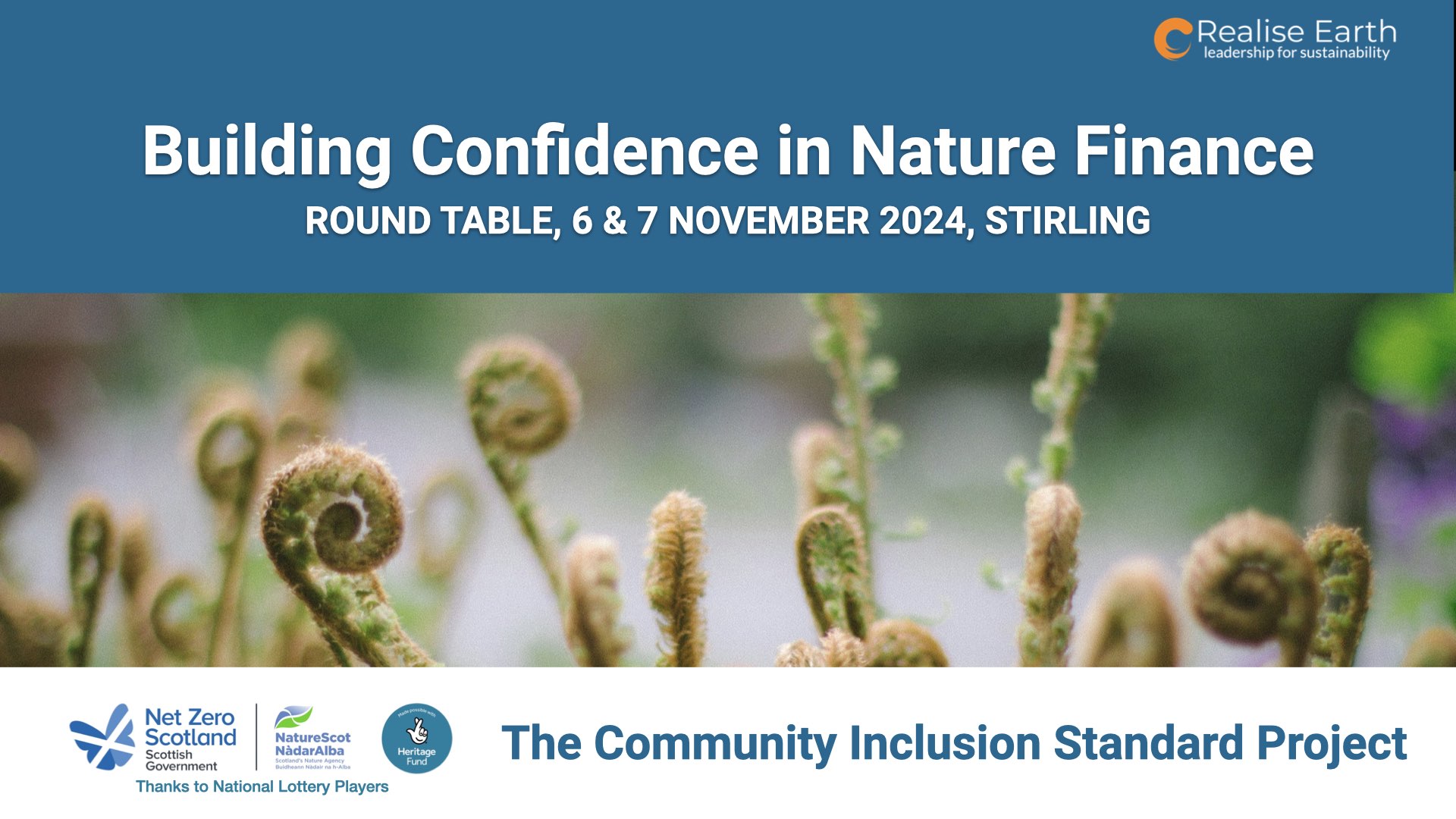 Building Confidence in Nature Finance Round Table, 6-7 Nov, Stirling ...